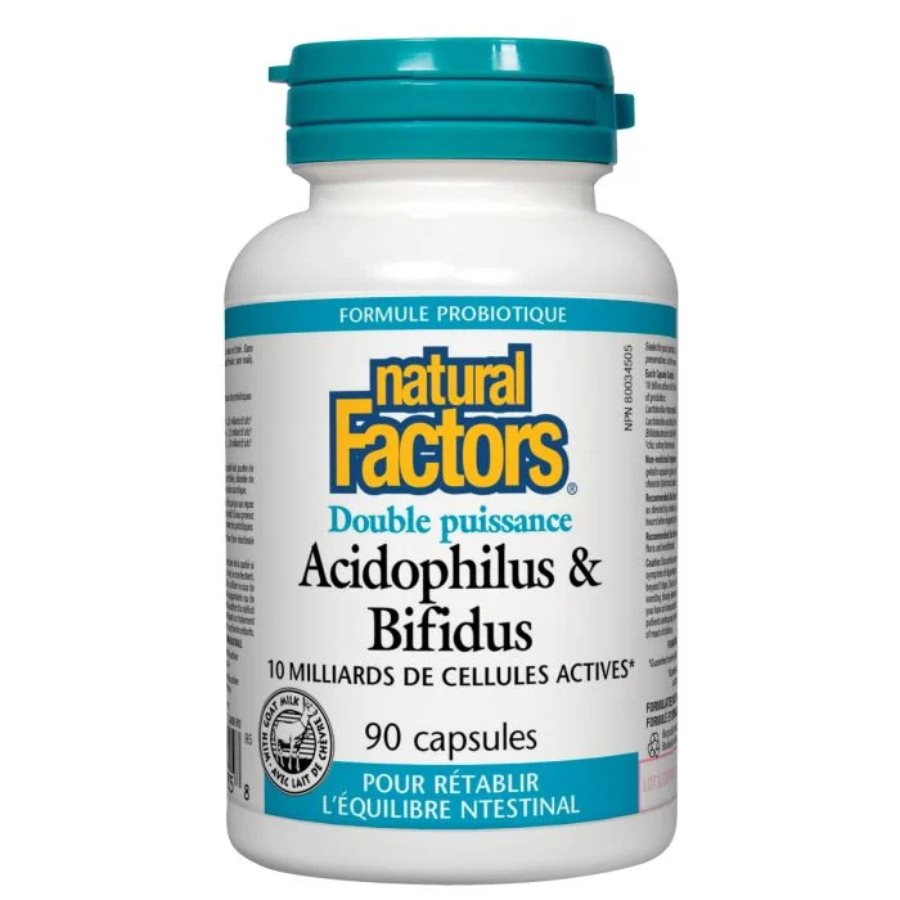 Natural Factors Acidophilus+Bifidus Doub Puissance 90Caps