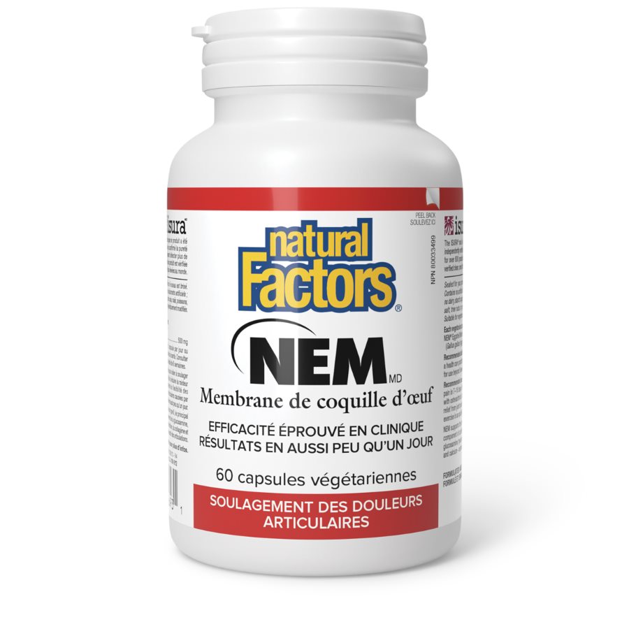 Natural Factors NEM Eggshell Membrane 500 mg 60 Vegetarian Capsules