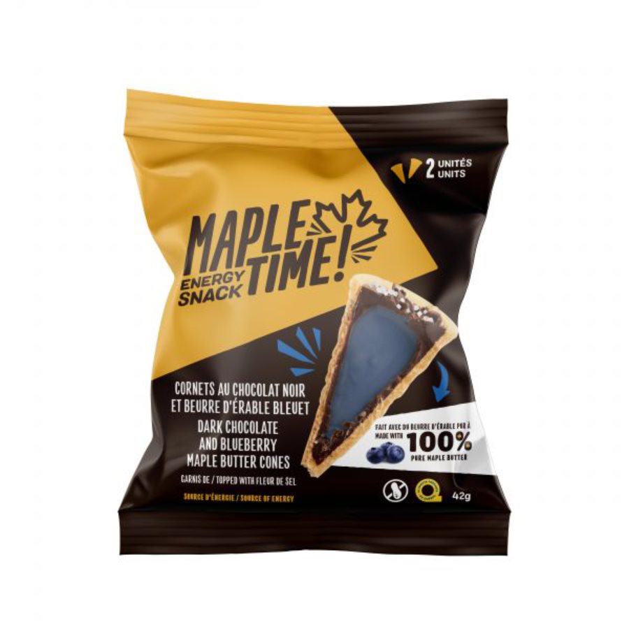Maple time! Cornets au Chocolat noir et Beurre d'érable Bleuet 2 unités