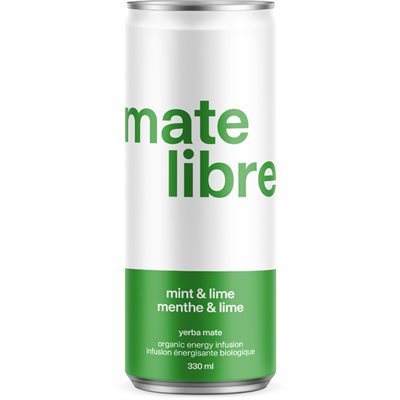 Mate Libre Infusion De Yerba Maté Menthe Lime (Cannette) Bio 330Ml