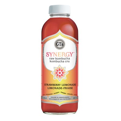 GT's Living Foods Synergy Kombucha Strawberry Lemonade 480 ml
