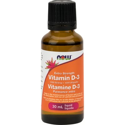 Now Vit D-3 Liquid Extra Strength 1,000 IU / drop 30mL