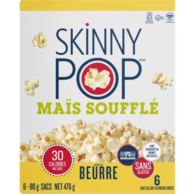 Skinny Pop Maïs Soufflé Au Micro-Ondes Beurre 476G