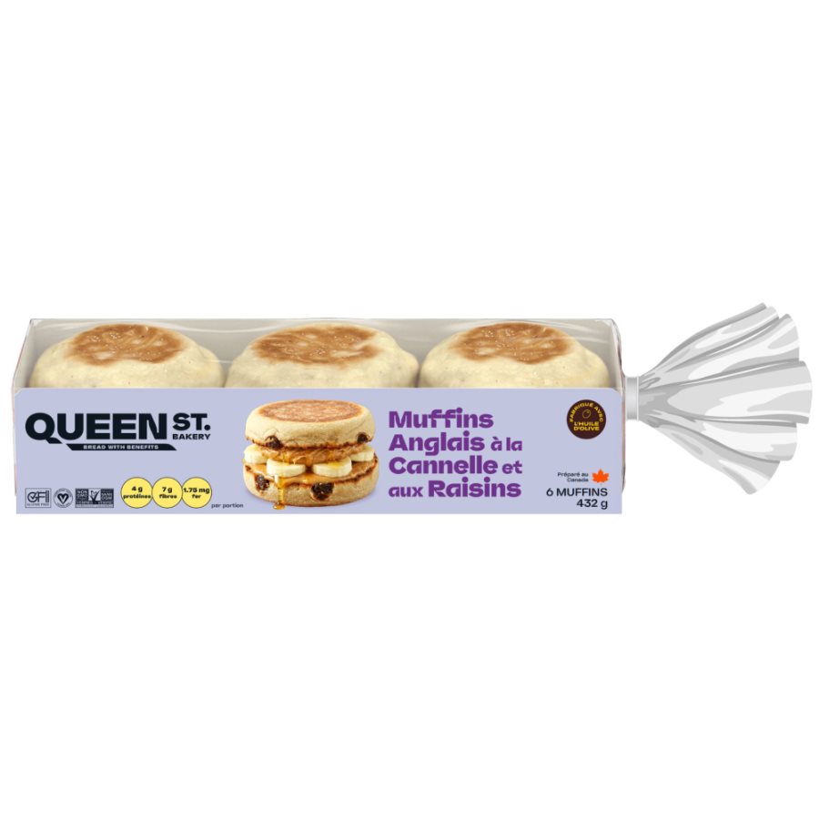 Queen Street Bakery Muffin Anglais Cannelle & Raisins Secs 6un / 432g