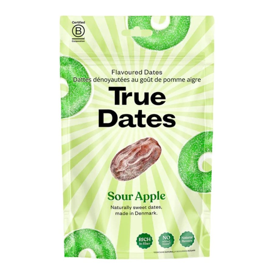 True Dates Flavoured Date Snacks Sour Apple 100g
